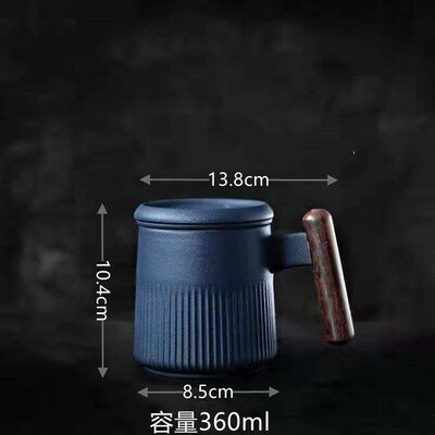 Керамическая чашка для чая с фильтром, кружка для воды, чашка для разделения чая и воды, черная керамическая персональная чашка с крышкой, матовая, гравируемая