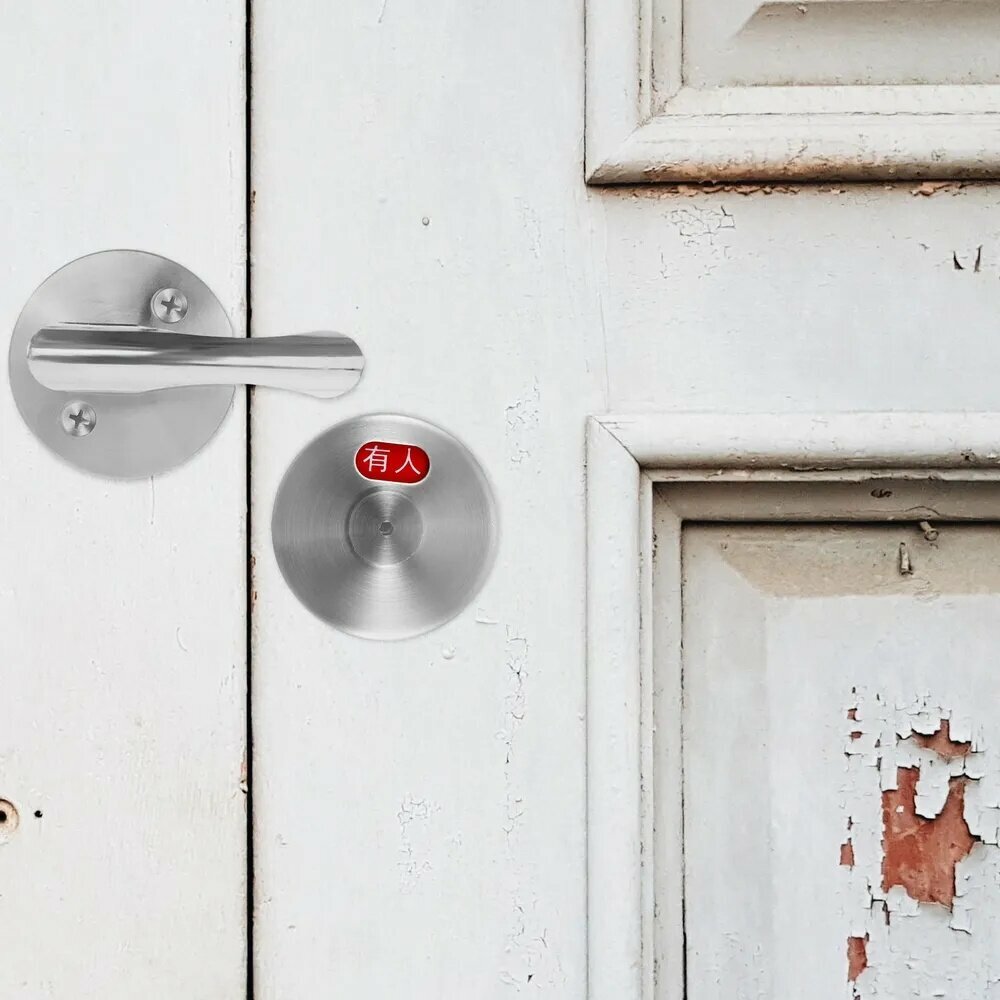 Набор Замков Для Уборной Из Нержавеющей Стали С Индикатором Занятости И Освобождения, 1 Комплект