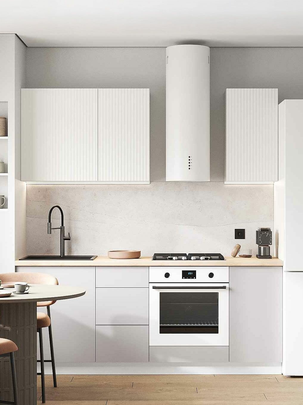 Кухонный гарнитур Комби 2 м, мебель для дома и кухни, Белый / Бланж / Нео