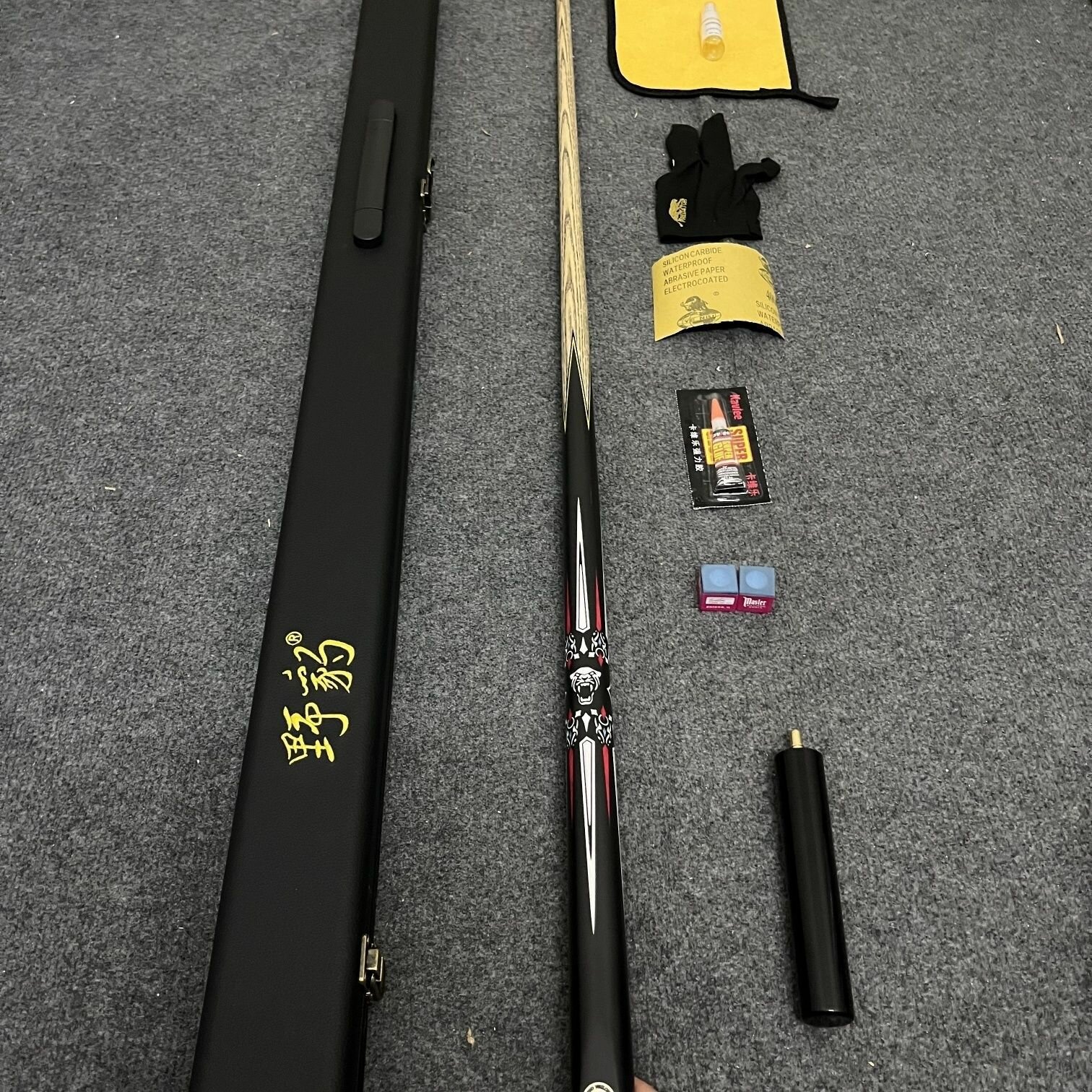 Кий Yebao Cue G5, одноцветный, с принтом, полноразмерный, для снукера, черный, для восьмого бильярда, с маленькой головкой