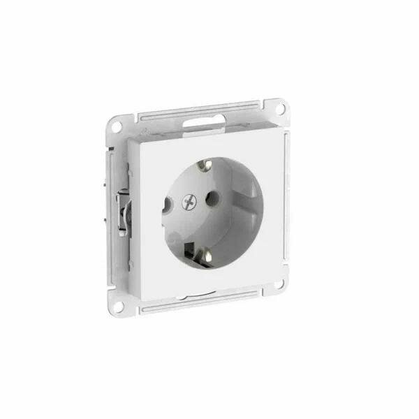 Розетка Systeme Electric 16А, с заземлением, быстрозажимные клеммы, механизм белый