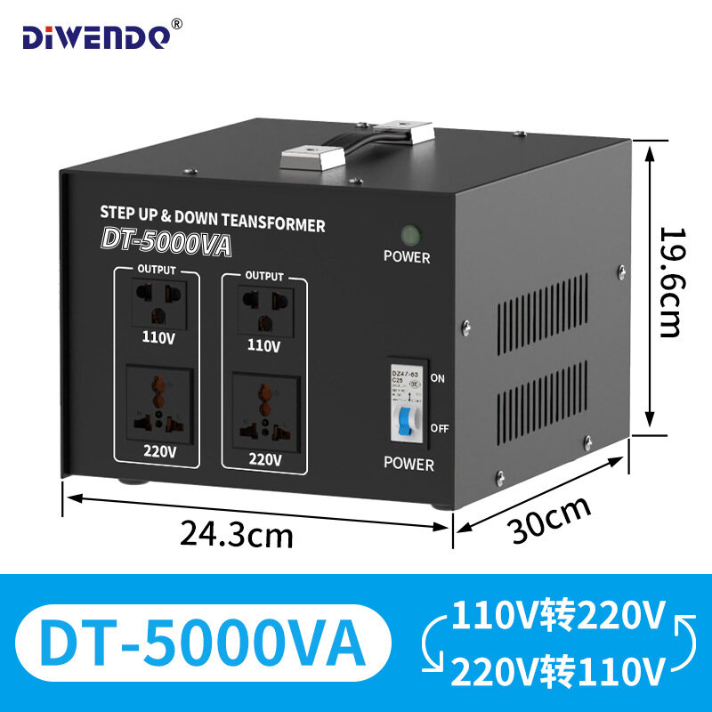 Горячая распродажаПреобразователь напряжения DWIN DT-2000W в 110В, повышающий трансформатор для США, Японии, Тайваня