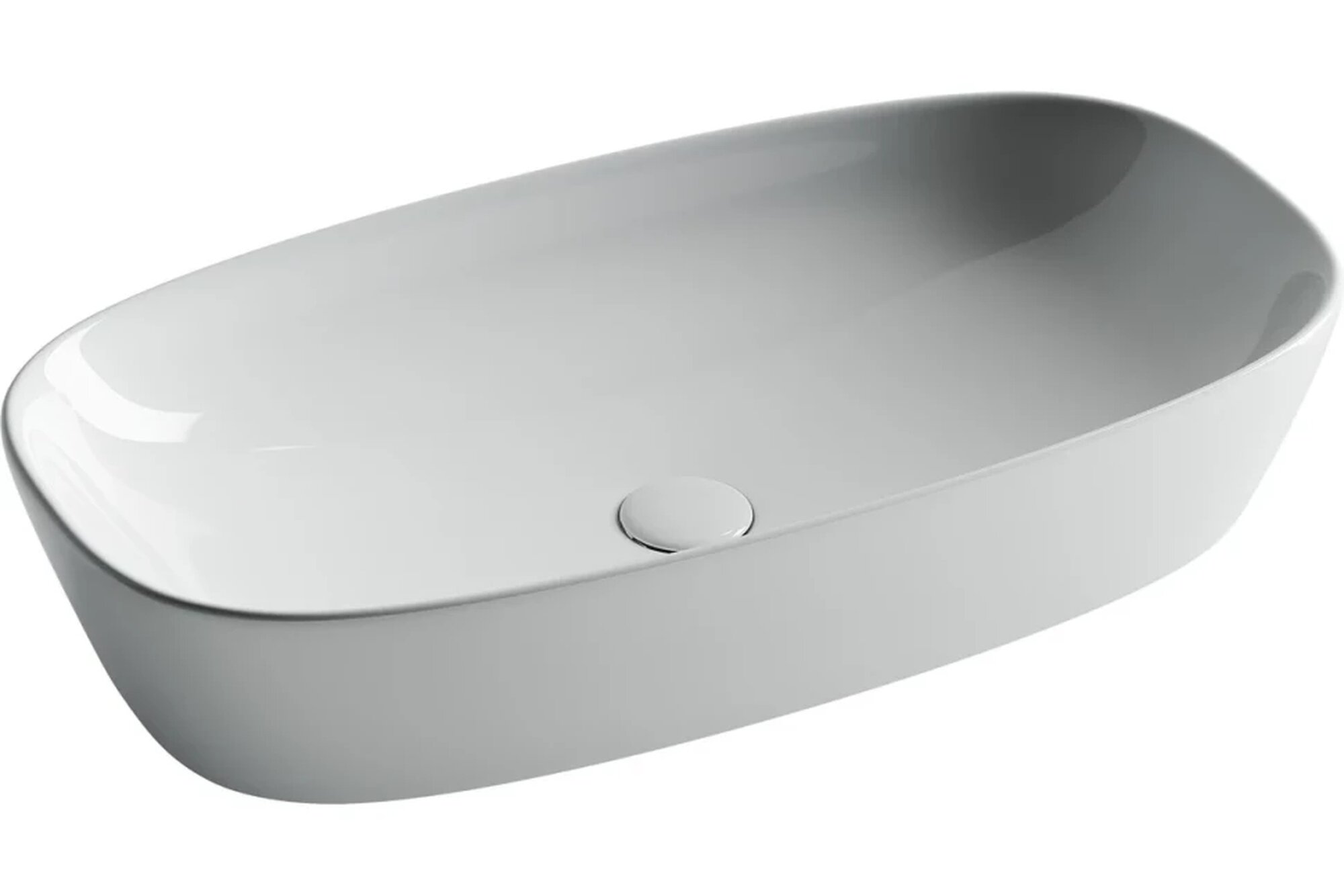 Умывальник Ceramicanova Element, накладной, овальный, белый, 70x37,5x14 см