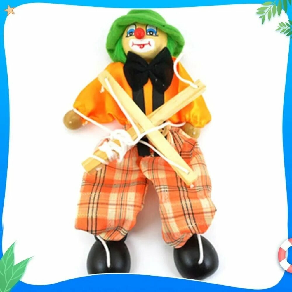 Забавная красочная марионетка на веревочке оранжевый