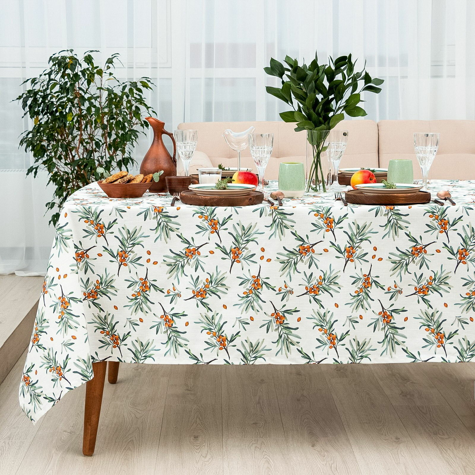Скатерть Berry garden, 149x250 см, 100% хлопок, репс 210 г/?2