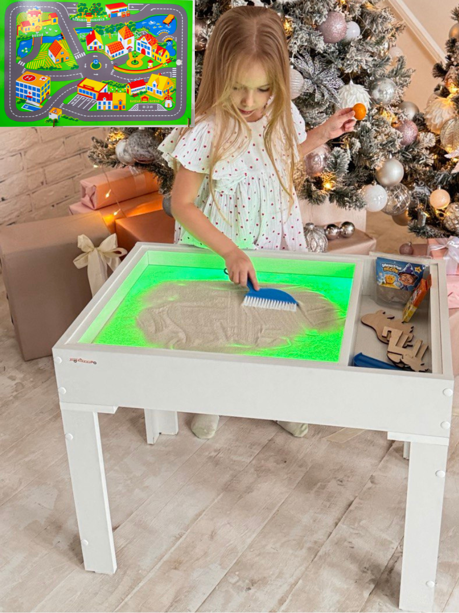 Световой стол песочница для рисования песком Sitstep Городок, Стол развивающий