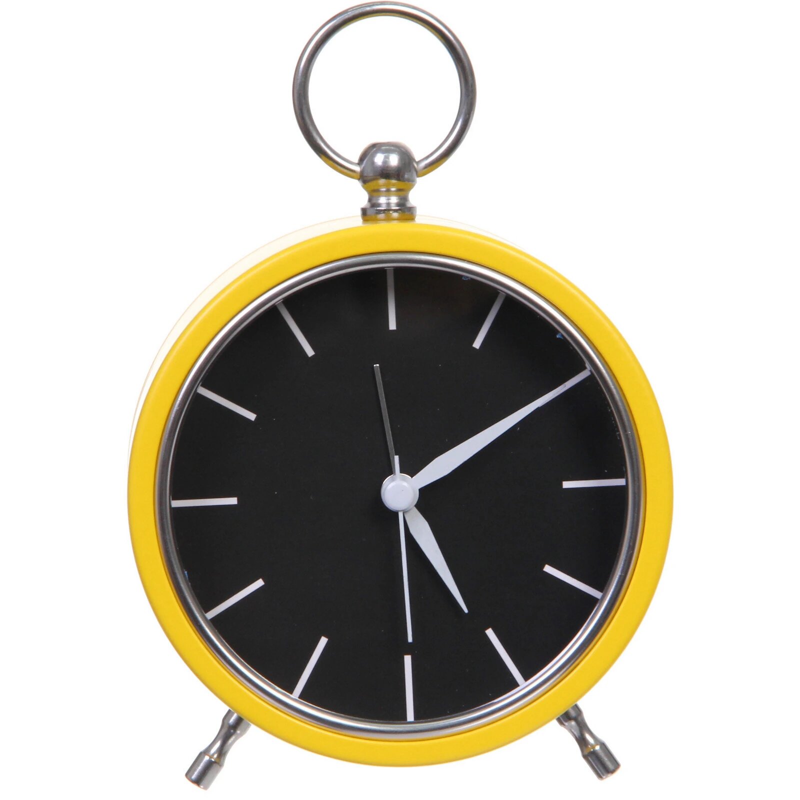 Будильник круглый «LION» 11х5 см, желтый, металл и пластик, с петлей для подвешивания