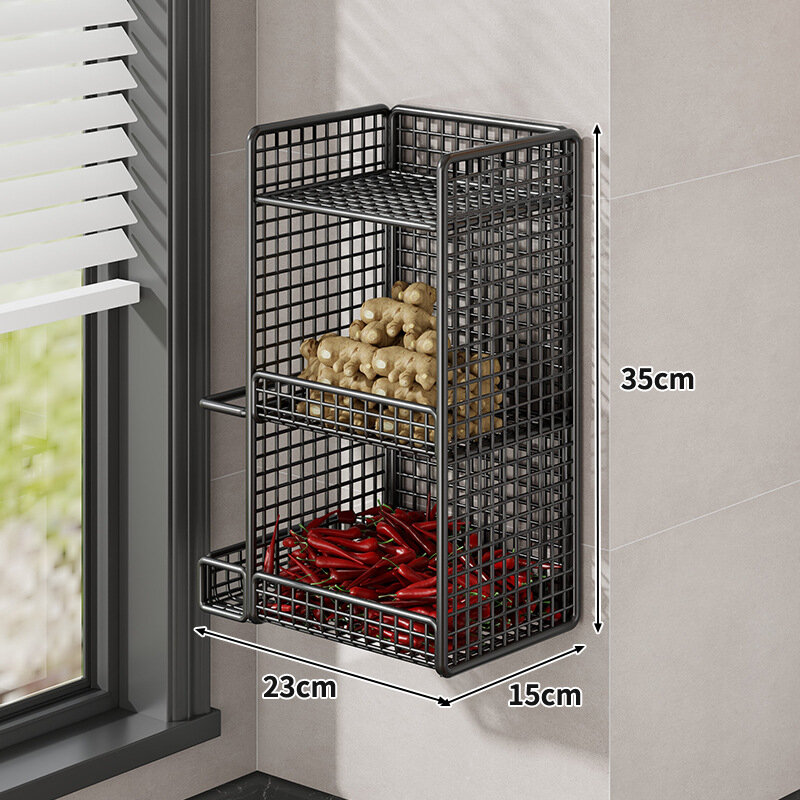 Артефакт для хранения лука, кухонная полка для лука, имбиря и чеснока, настенная корзина для хранения овощей, многофункциональная полка для фруктов и овощей
