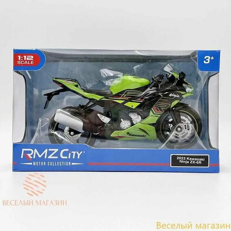 RMZ City 1:12 Литой мотоцикл модель игрушка 2023 Kawasaki Ninja ZX - 6R Спортивный велосипед мини