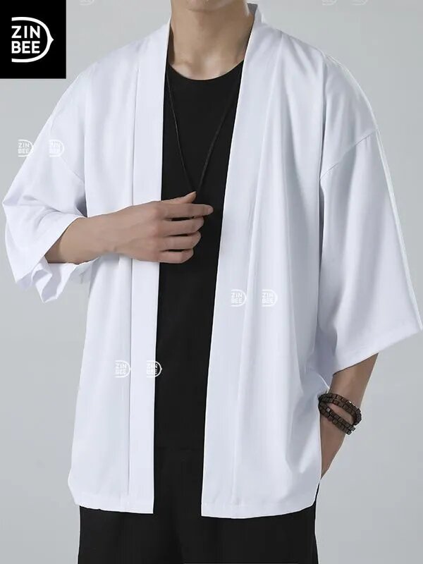 Рубашка ZinBee Рубашка Гавайская Хаори летняя оверсайз