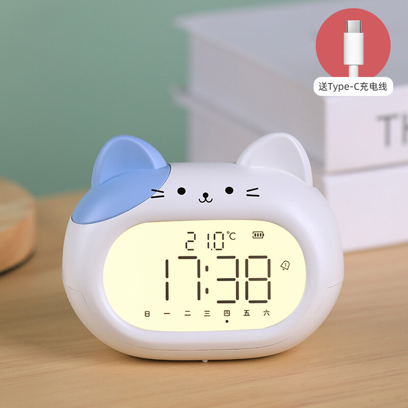Умный компактный будильник для учеников начальной школы, специальный гаджет для пробуждения детей и девочек, милый электронный перезаряжаемый будильник.