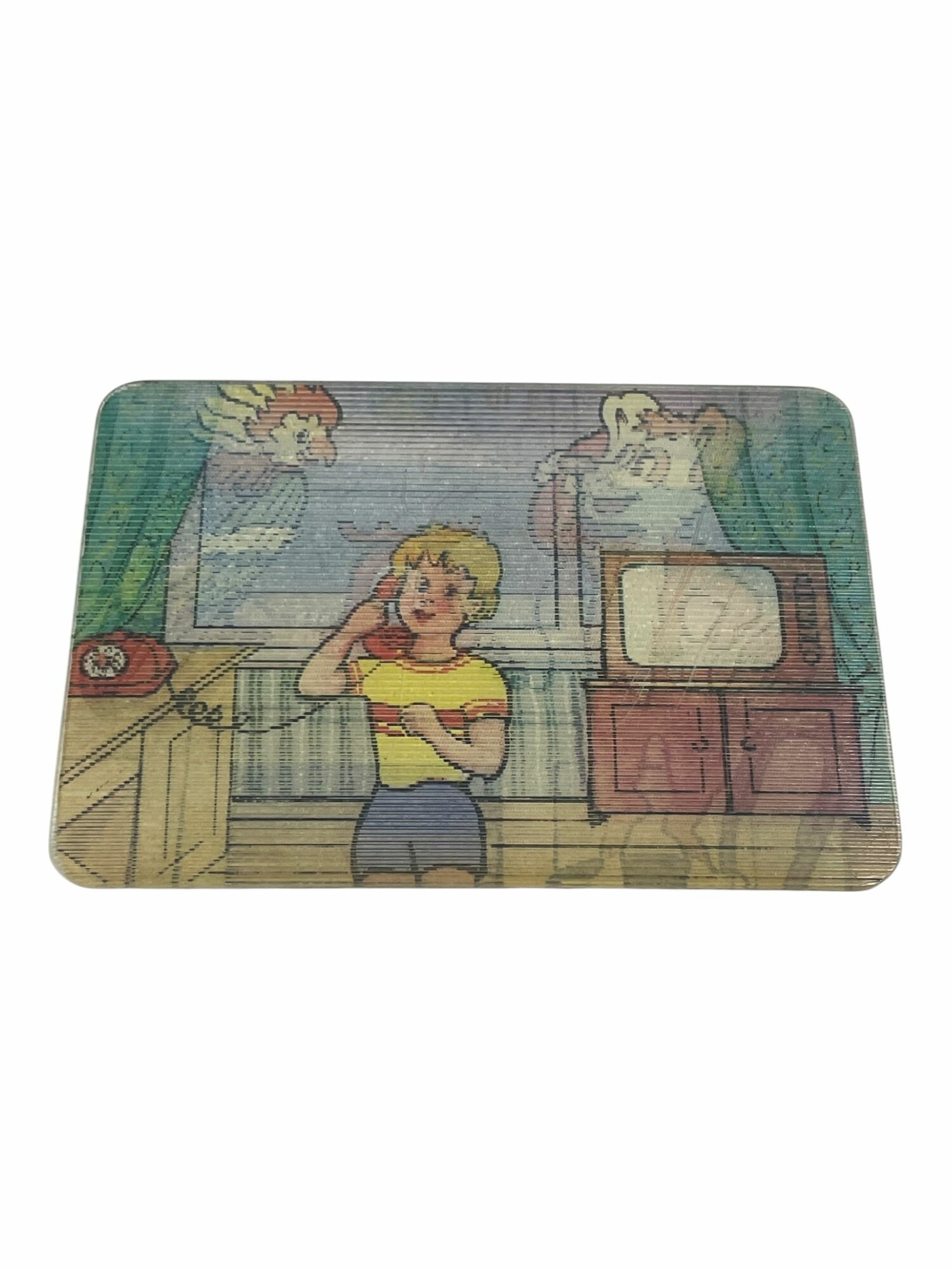 Советская винтажная переливающийся карточка, советская мультипликация, сделано в СССР