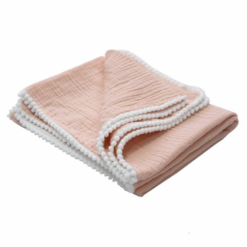 Детское хлопковое одеяло для новорожденных, Розовый
