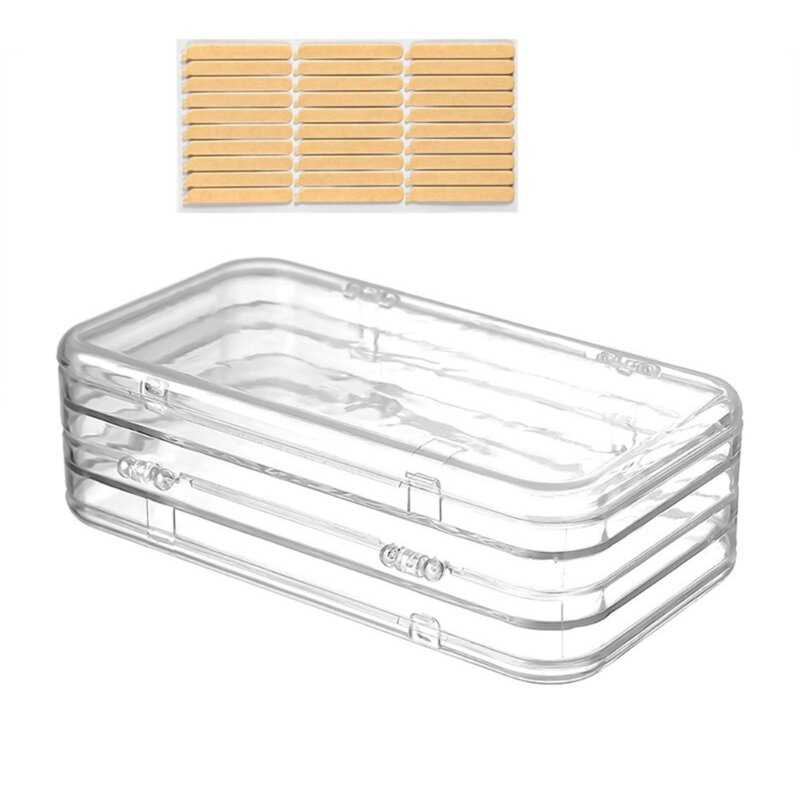 3-Х Кратные Органайзеры Для Лаков Для ногтей С Клейкими Полосками Прозрачный Пластиковый Футляр Для Хранения Косметики Инструментов И Ювелирных Изделий Герметичный Пылезащитный Дизайн