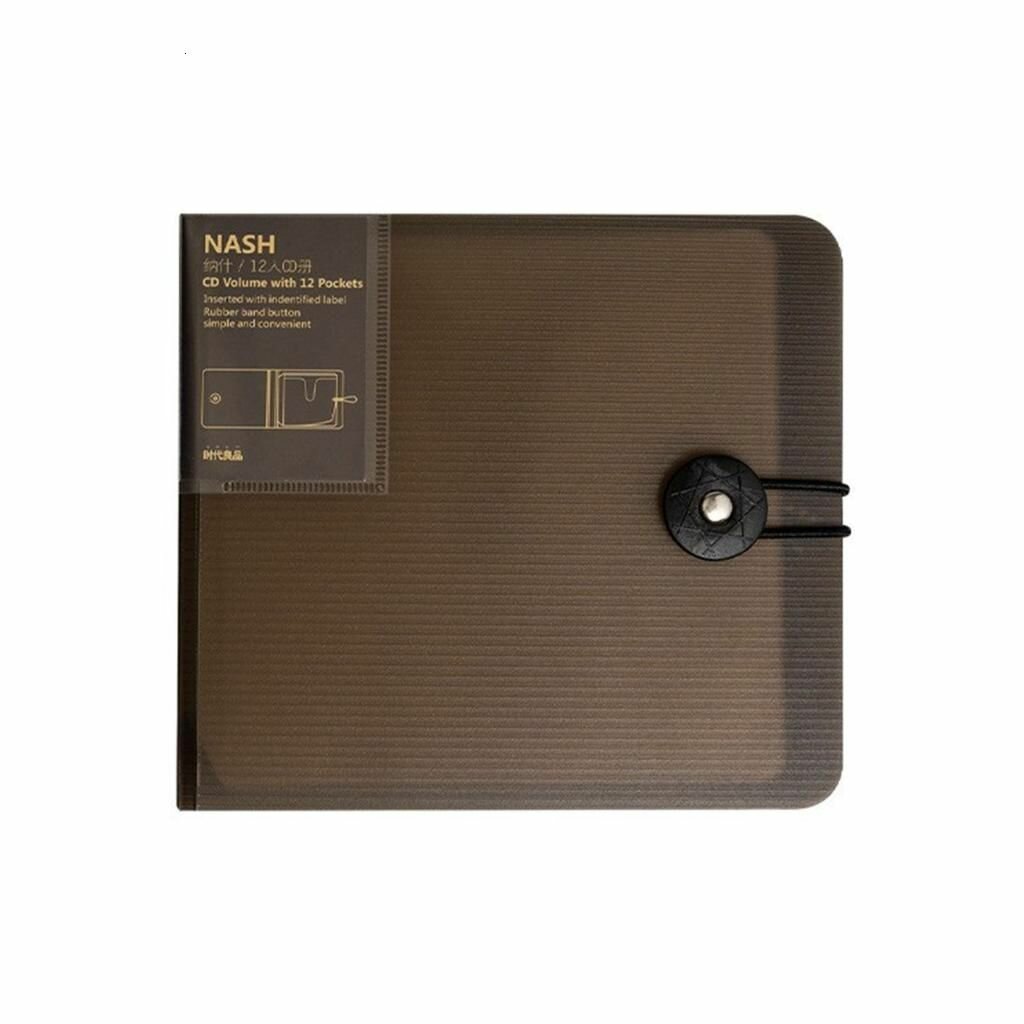 Портативный органайзер для CD/DVD дисков (12 шт.), Прозрачный кофе