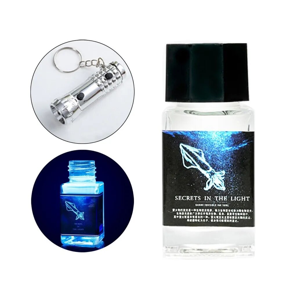 (1 комплект) Цветные флуоресцентные невидимые чернила (ночные) невидимые, 18 мл