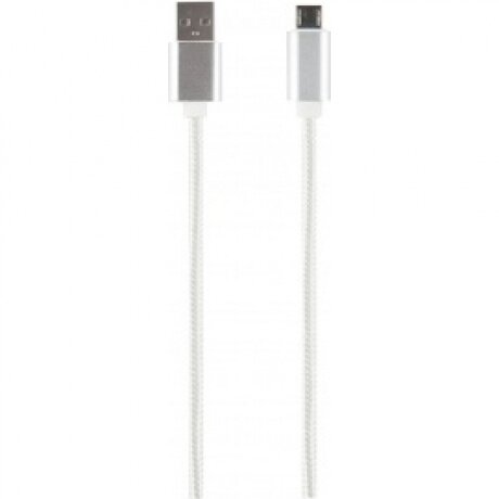 Дата-кабель Red Line USB – micro USB, 2.4А, нейлон. оплетка, белый (мягкий футляр) УТ000020243
