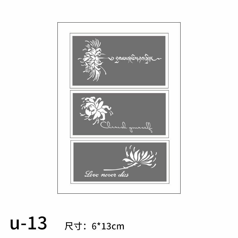 Трафарет для татуировки Bianhua, полуперманентный татуировочный сок, хна, спрей для татуировки, маленький размер для ключицы и руки