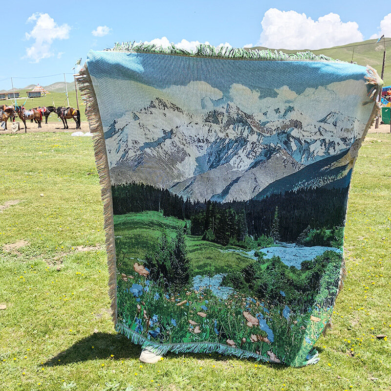 Плед серии Sharta Landscape, однотонный плед для дивана, покрывало для кровати, настенный гобелен, подвесная ткань, скатерть, ткань для пледа