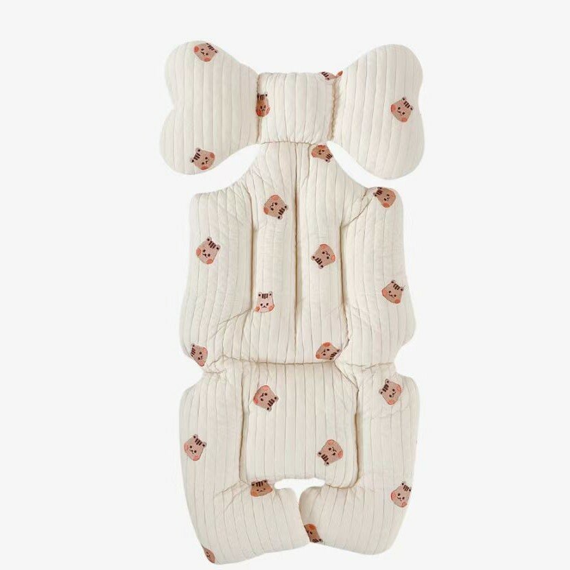 Корейская новая коляска для детей 2025 года с вышитым подушком, утолщенная хлопковая подушка для осени и зимы