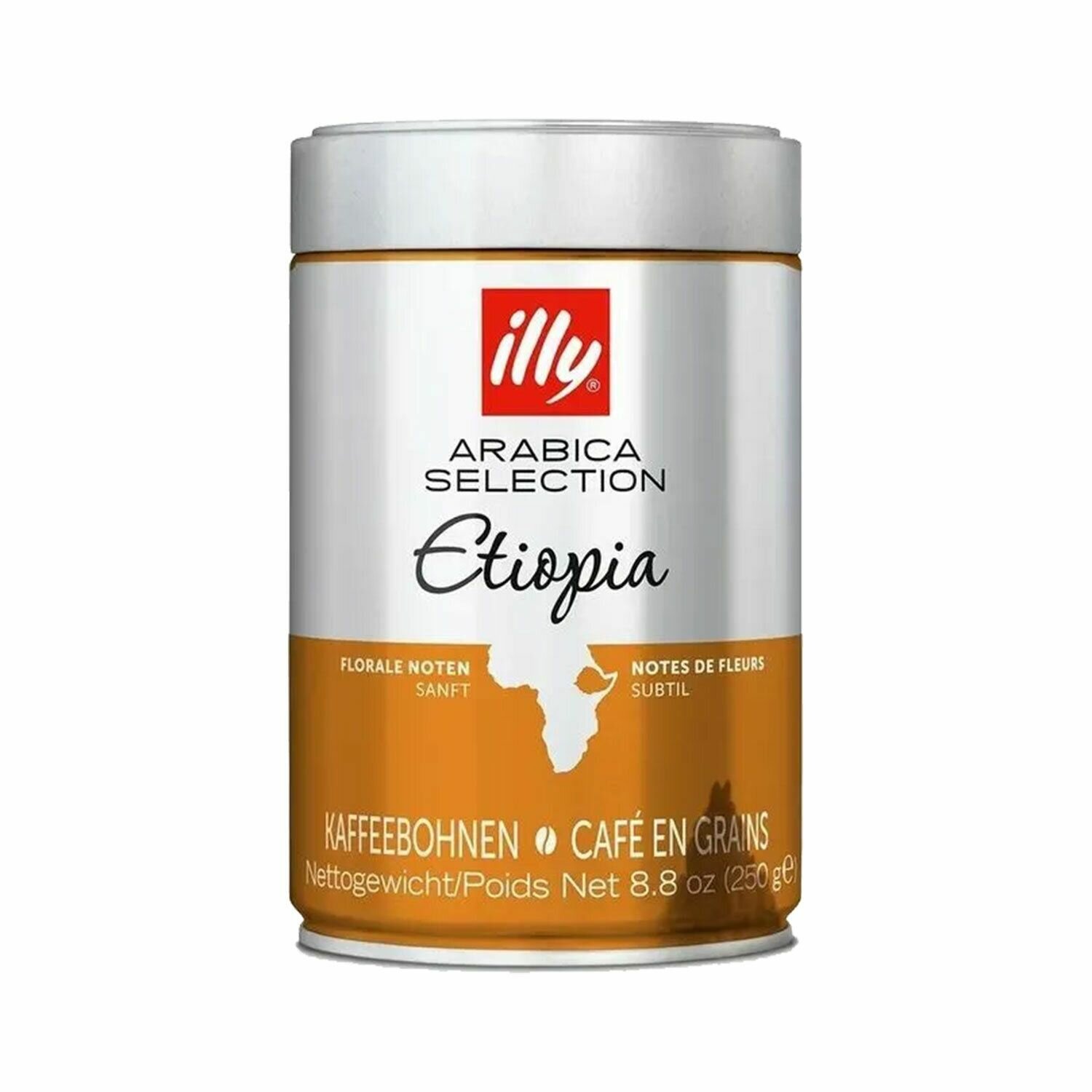 Кофе в зернах ILLY "Etiopia" италия, 250 г, жестяная банка, 7004