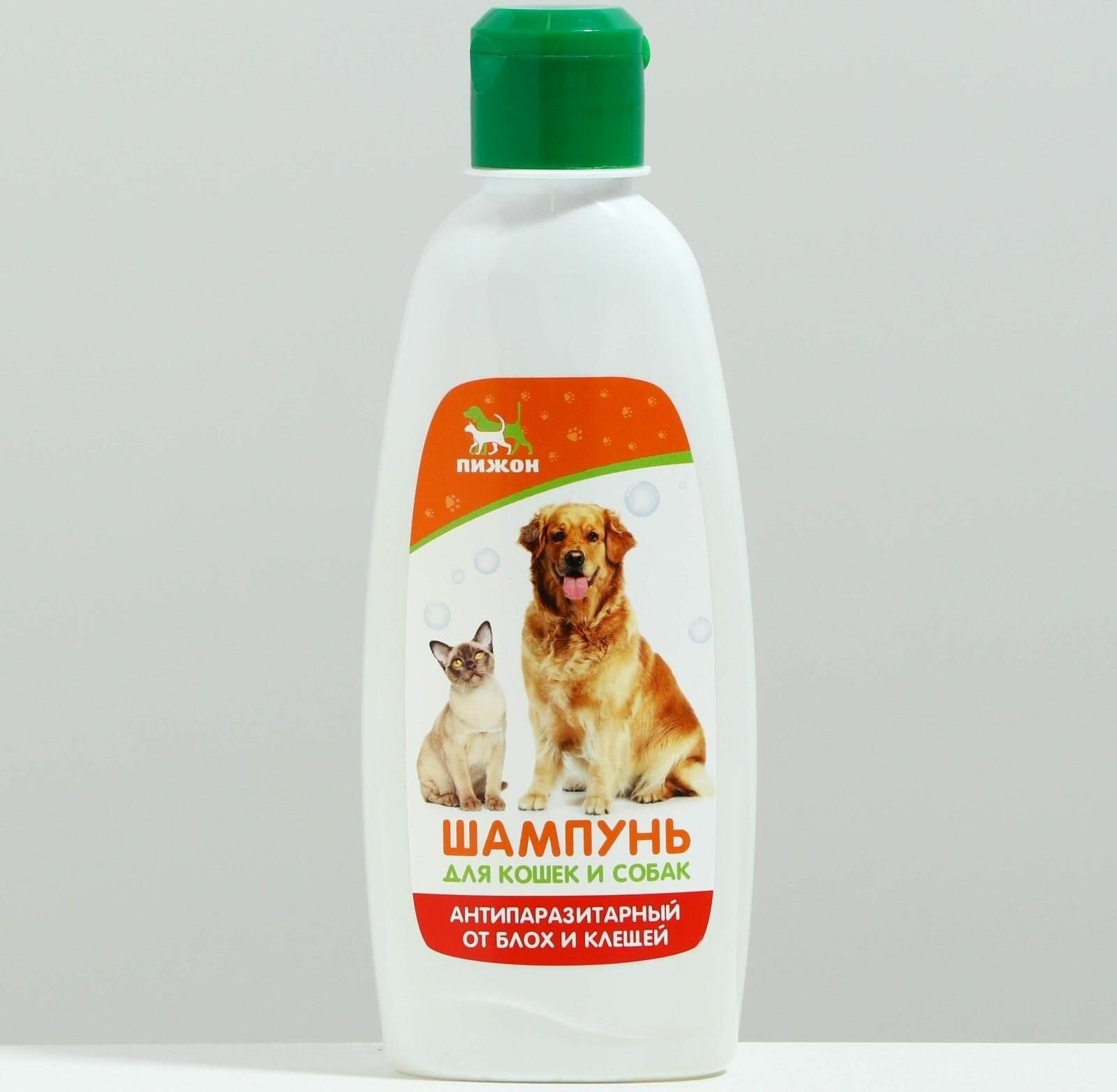 Шампунь "Пижон" антипаразитарный от блох и клещей, для кошек и собак, 250 мл