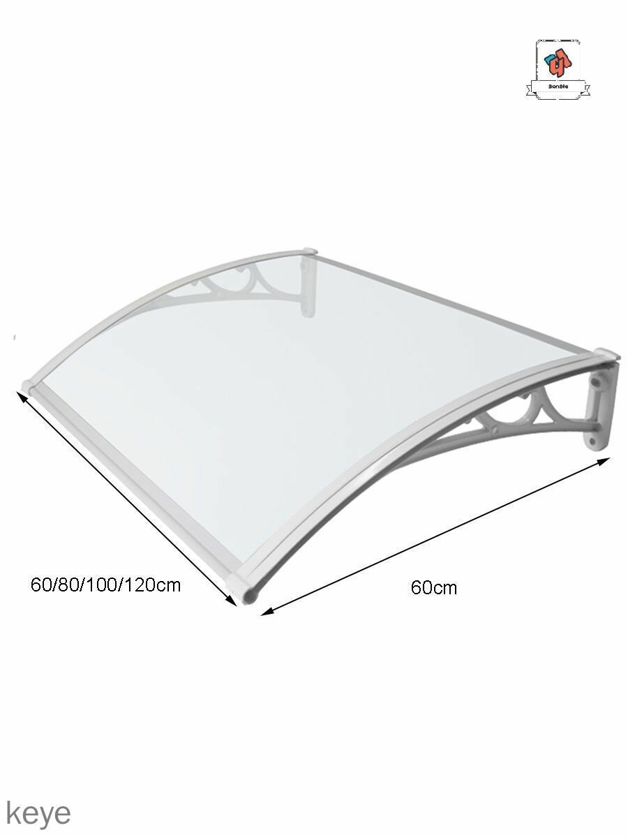 Козырек над крыльцом, для дома усиленный , Навес над крыльцом, удлинение 60 см