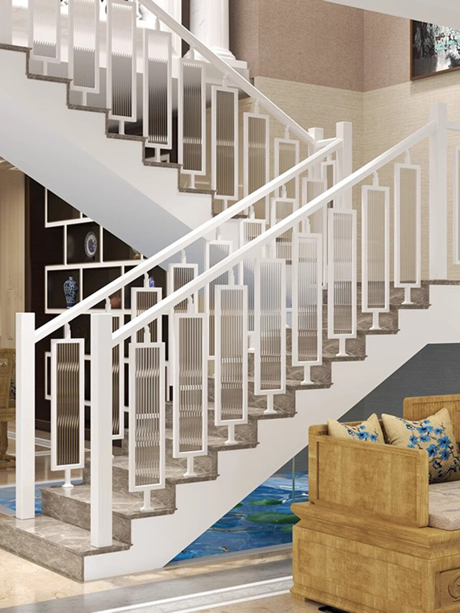 Ограждение лестницы с закаленным стеклом, секция 85/95x20 см, кованый черный каркас, для дома, лофта, коттеджа