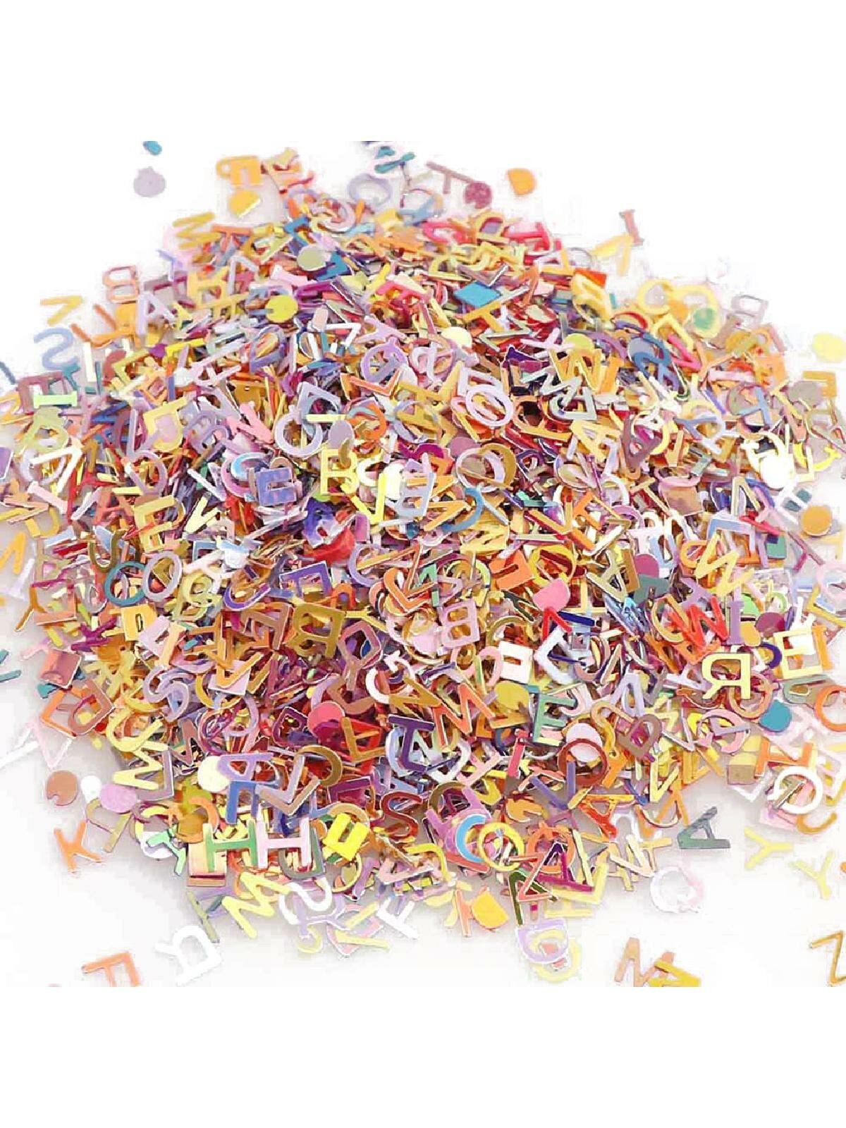 Эпоксидная начинка из блесток с английскими буквами