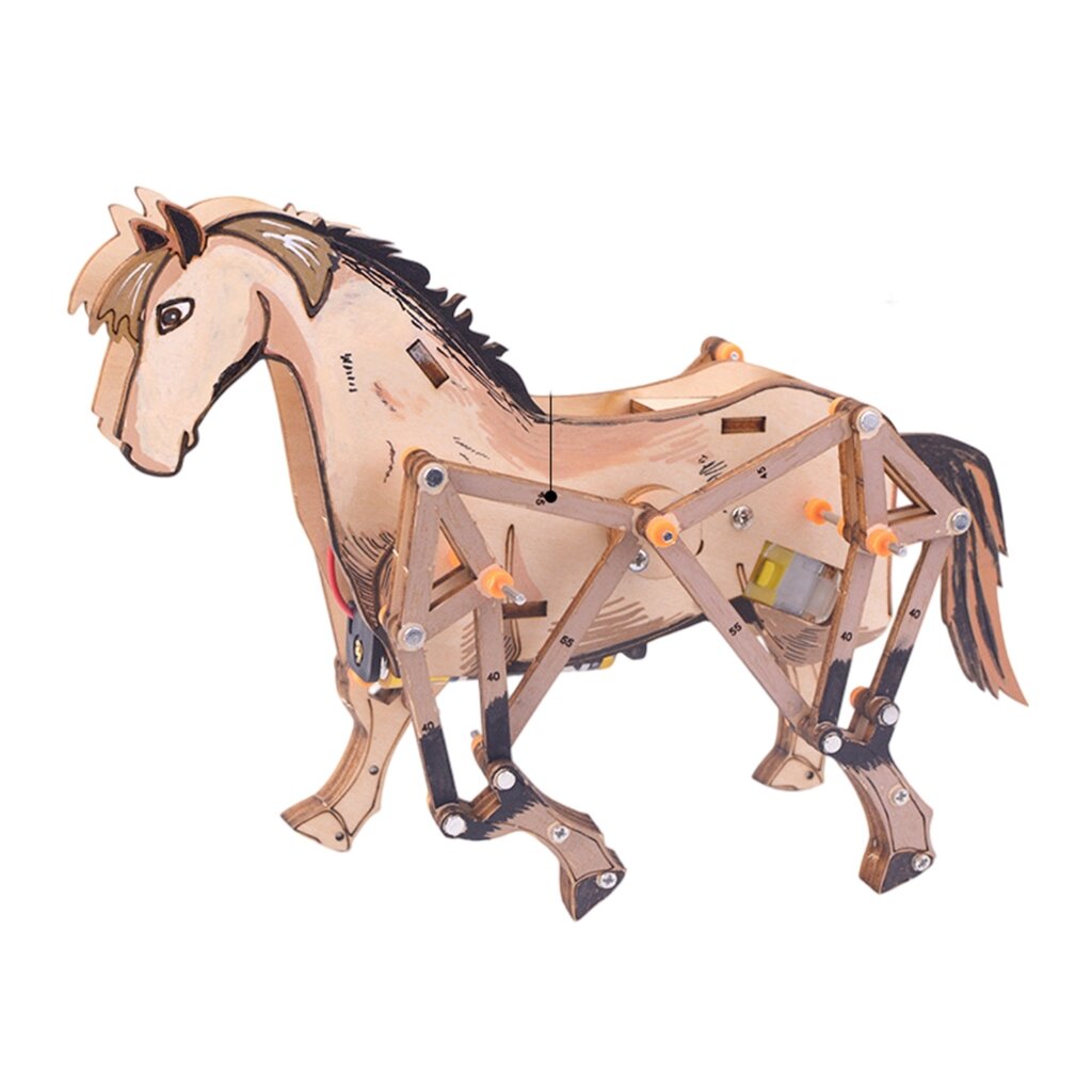 Wooden Mechanical Horse Craft Project Science Educational Toy For Kids Horse Assembly Kits Engineering Learning Toy