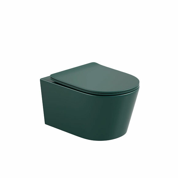 Унитаз подвесной Sapbox Lumara 1124C1-MDG Rimless матовый темно-зеленый, 36х53х38,5 см.
