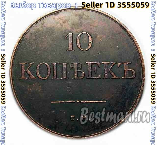 10 копеек 1833 года СМ масонский орел копия медной монеты