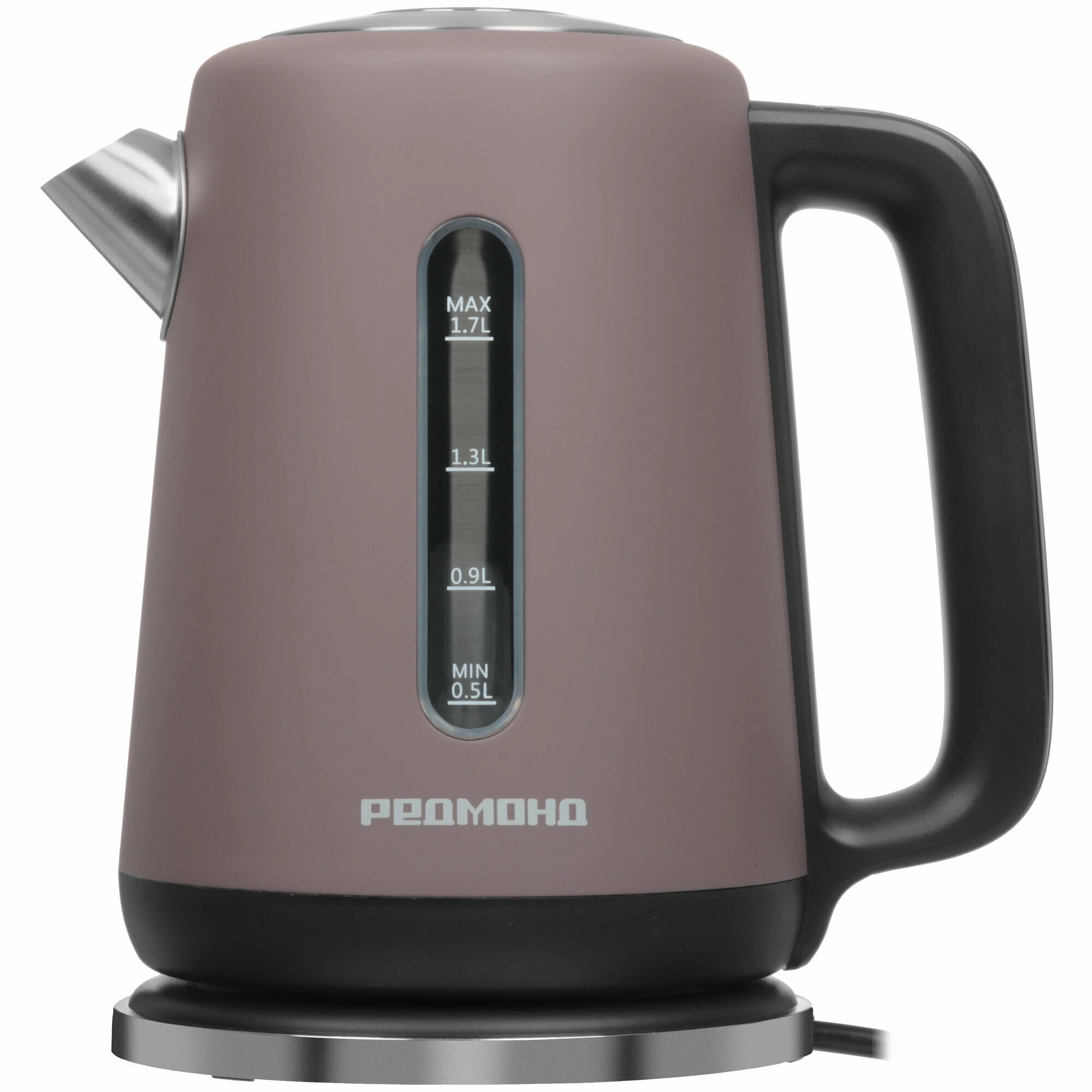 Электрочайник Redmond KM238, коричневый, металл/пластик, фильтр