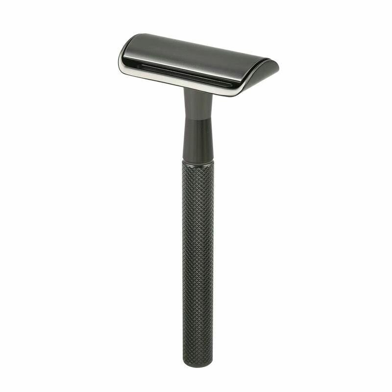 Старомодная ручная бритва из нержавеющей стали, полностью металлическая, старомодная двусторонняя бритва для мужчин, держатель для бритвы