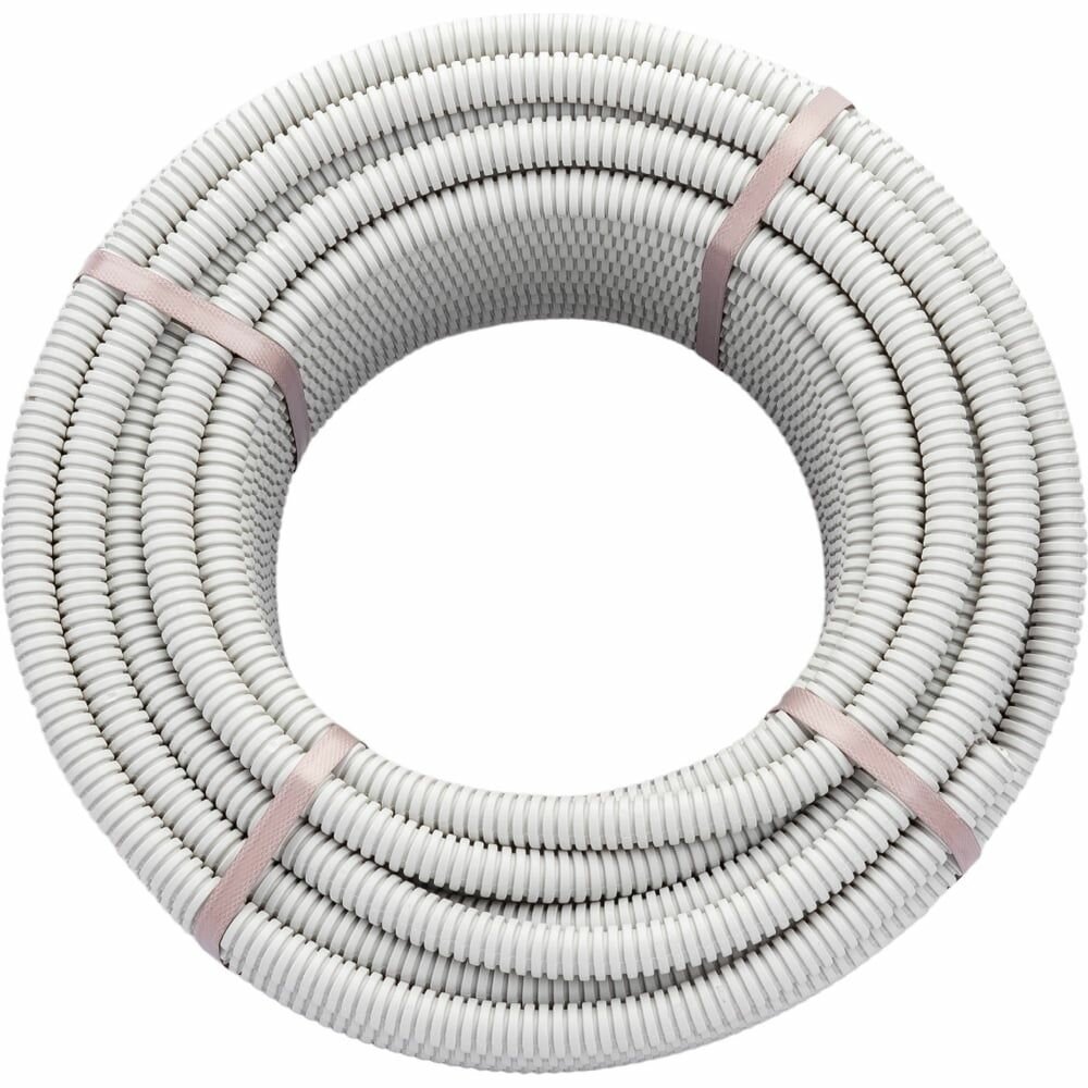 Труба гофрированная ПВХ легкая d20мм с протяжкой сер. (уп.50м) Эра Б0042996