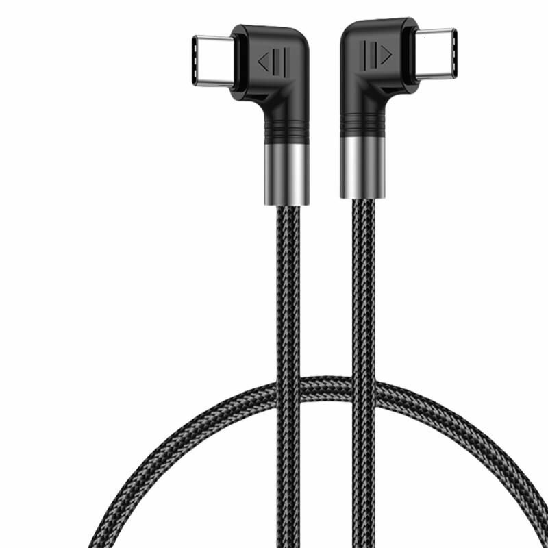 Кабель USB Type-C 100 Вт, угловой 90 , нейлоновый, 0.5m