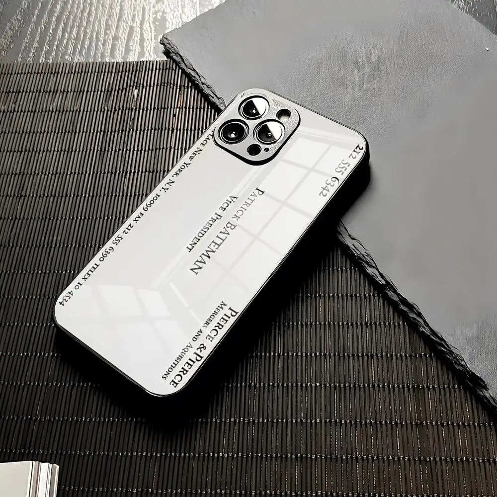 Патрик Бэтмен Чехол для телефона с визитной карточкой для Iphone 16 Анимация 15 13 12 14 11 Pro Max Mini X Xr Xs 8 7 Puls 6 Glass Funda Cov iPhone16promax, Black-1