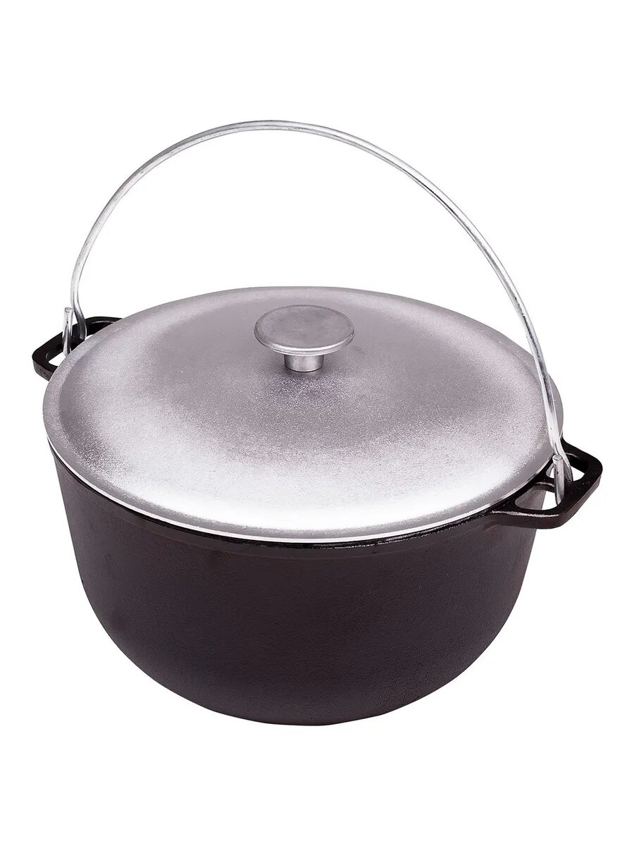 Казан Гардарика чугунный, с крышкой, 20 л