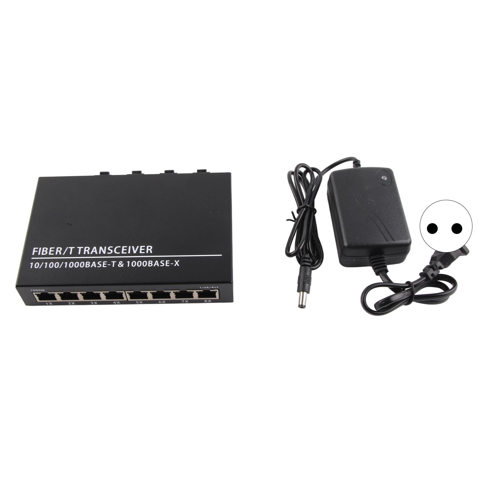 Медиаконвертер ethernet 4 оптических порта 8 электрических до 120 км rj45 sfp 100 240v eu plug