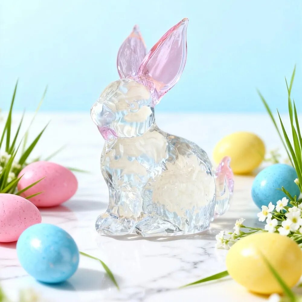 Украшение в виде хрустального кролика, украшение в виде пасхального кролика, 1 шт