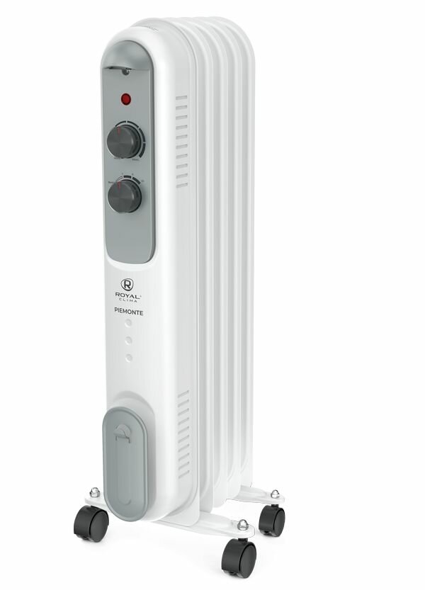 Масляный радиатор ROYAL CLIMA серии PIEMONTE 5 секций, 1 кВт, 15 м. кв.