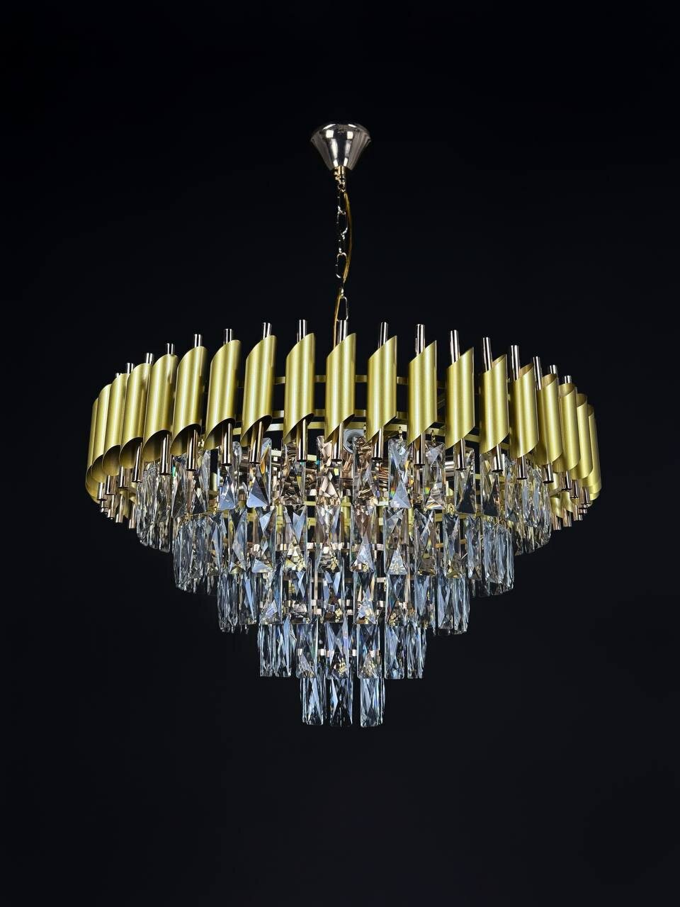 Люстра подвесная Lanbos, 12 ламп Е14, 480 Вт, до 25 кв м, золото+золото