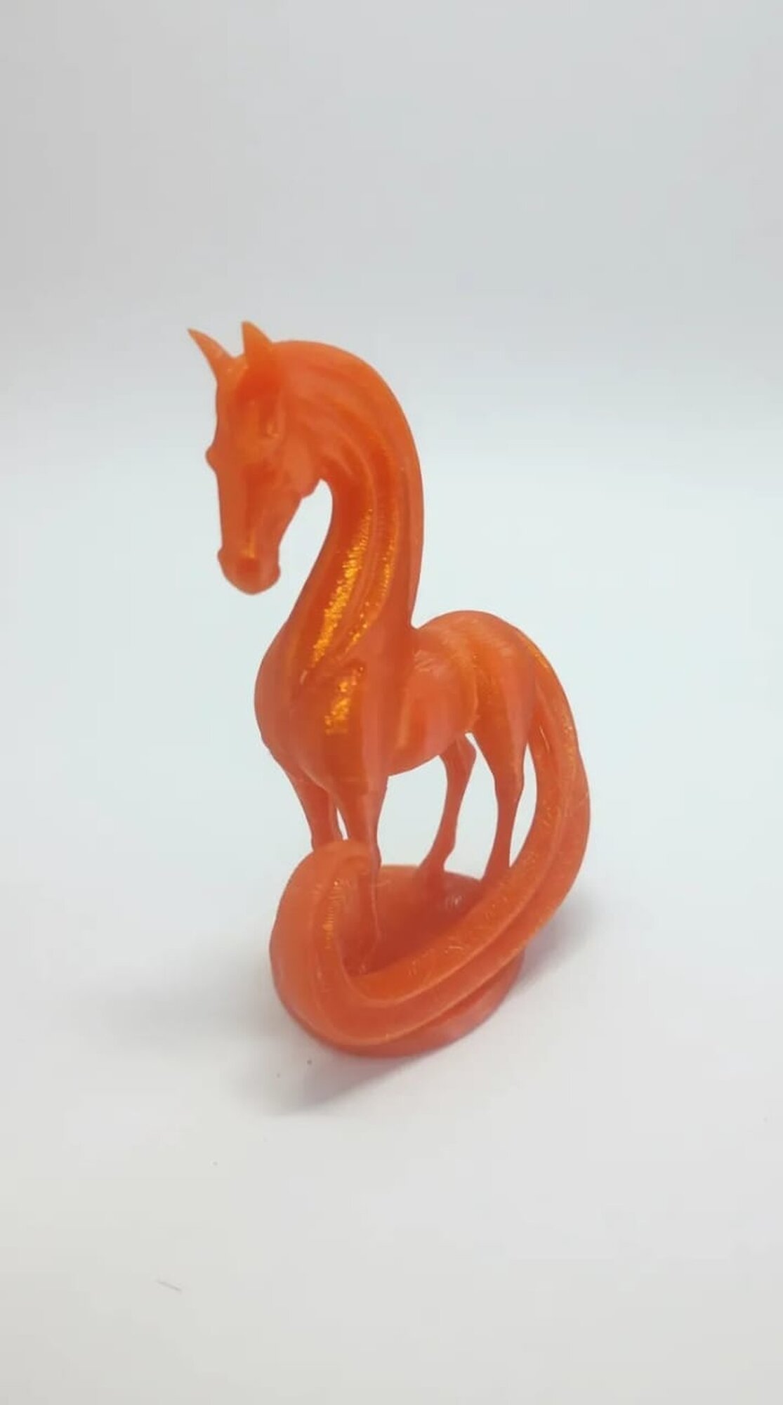 Фигурка Лошадь, 3D-печать, материал пластик, цвет оранжевый, 1 шт.