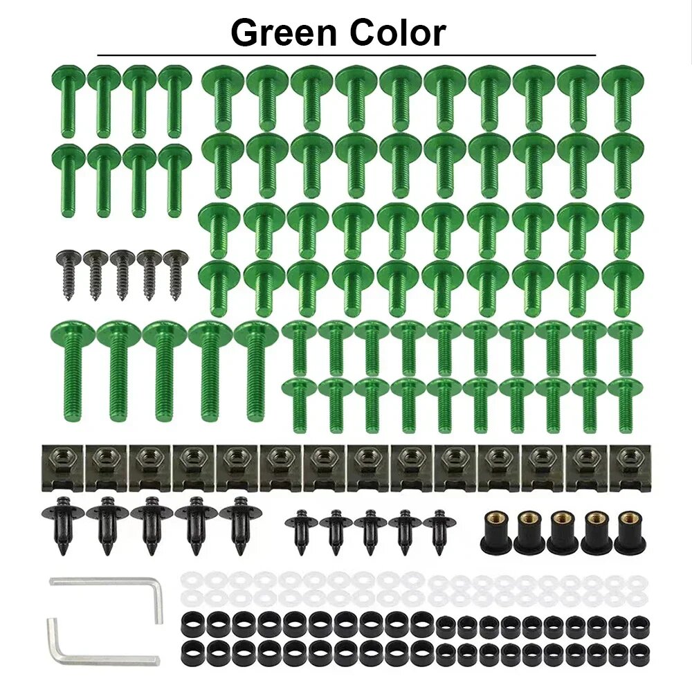 Комплект болтов для обтекателя мотоцикла, винтовых гаек, зажимов и гаек, для Suzuki 8, зеленый