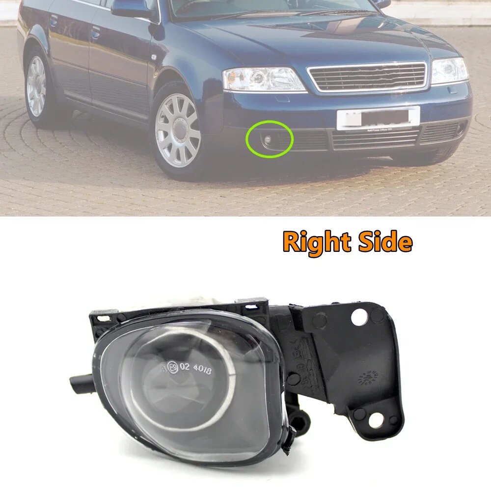 Противотуманные фары для Audi A6 C5 S6 Sedan 1997 1998 1999 2000 2001 Противотуманные фары переднего бампера с выпуклыми линзами и лампочками Right Side