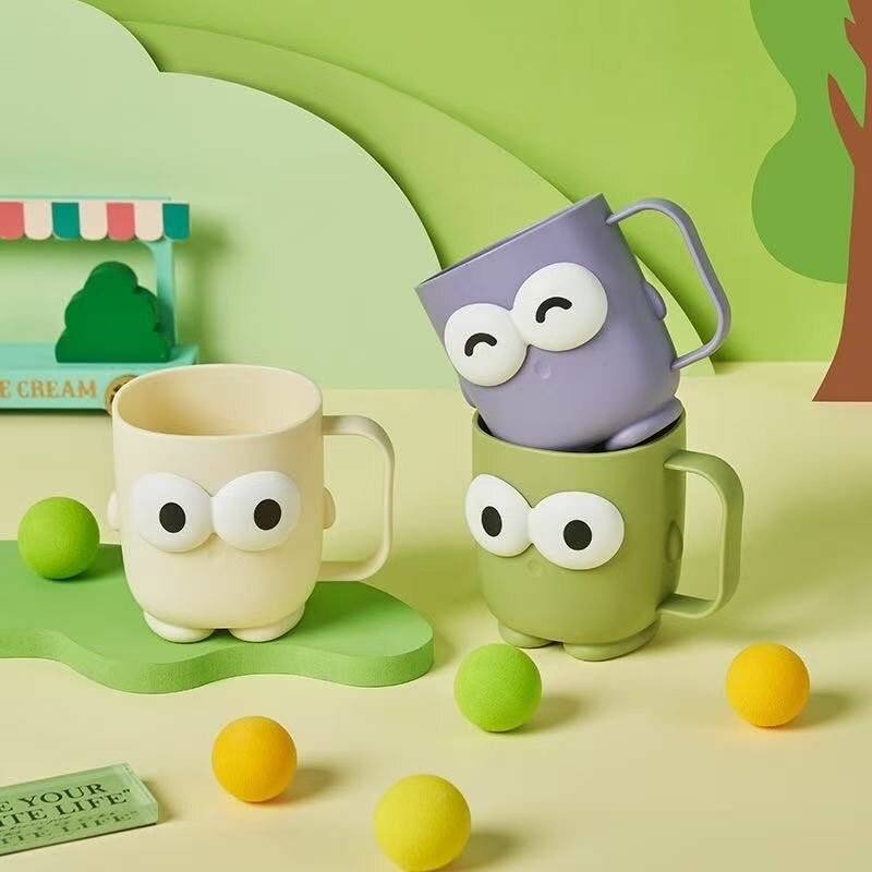 Пластиковый стакан тумблера для полоскания рта с большими глазами, милый, для девочек, Детская кружка