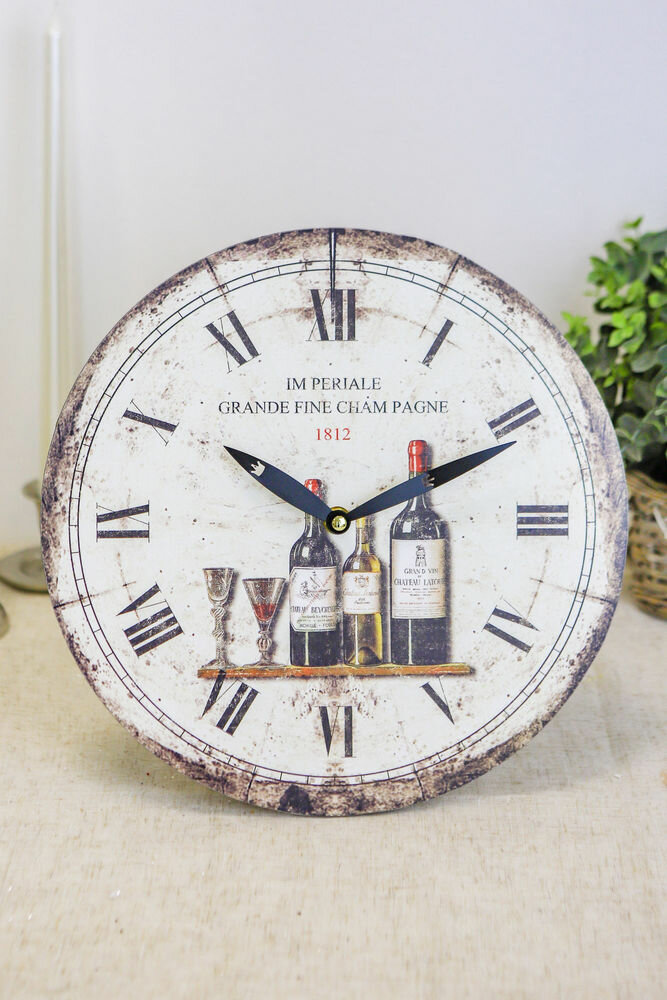 Настенные часы лучшее из шампани, дерево, 28 см, Koopman International Y36100060-2