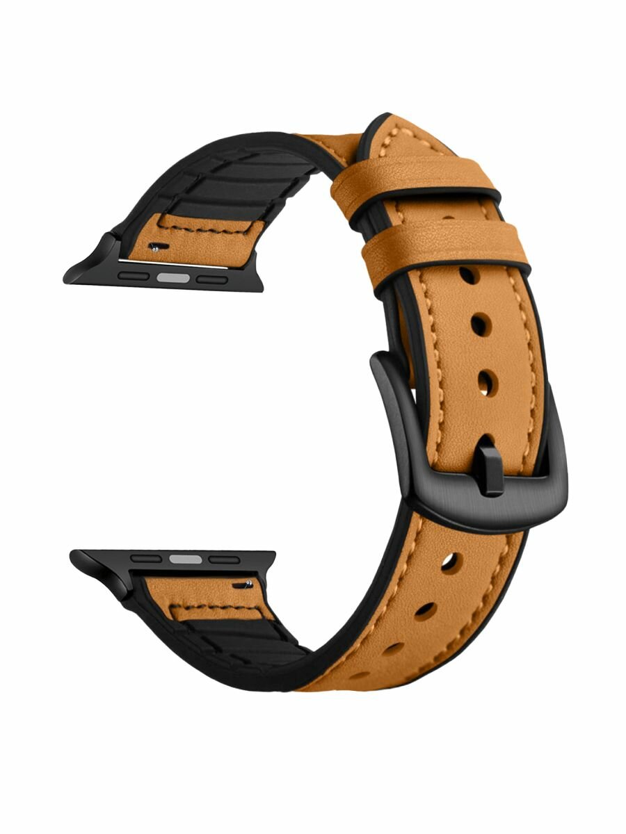 Комбинированный ремешок Caweon Omega для Apple Watch 44/45/46/49 мм DSP-11-42-LBR Light brown