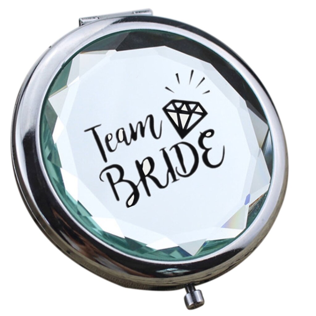 Двустороннее складное зеркало для макияжа, зеркало для макияжа для новобрачных-white team bride