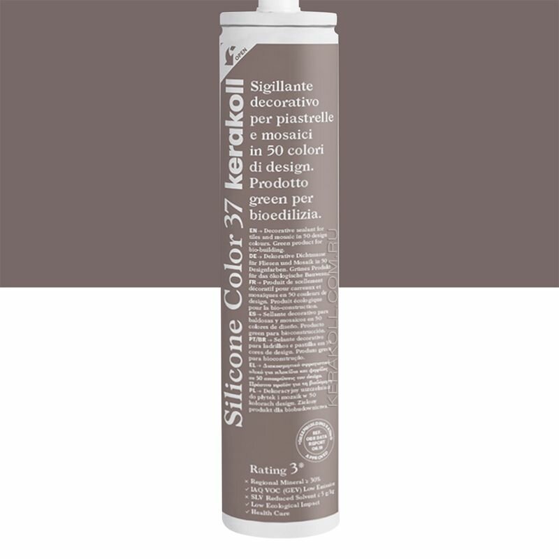 Герметик KERAKOLL SILICONE COLOR (50 цветов Design), Цвет 37 (Серо-пурпурный) 310 мл.